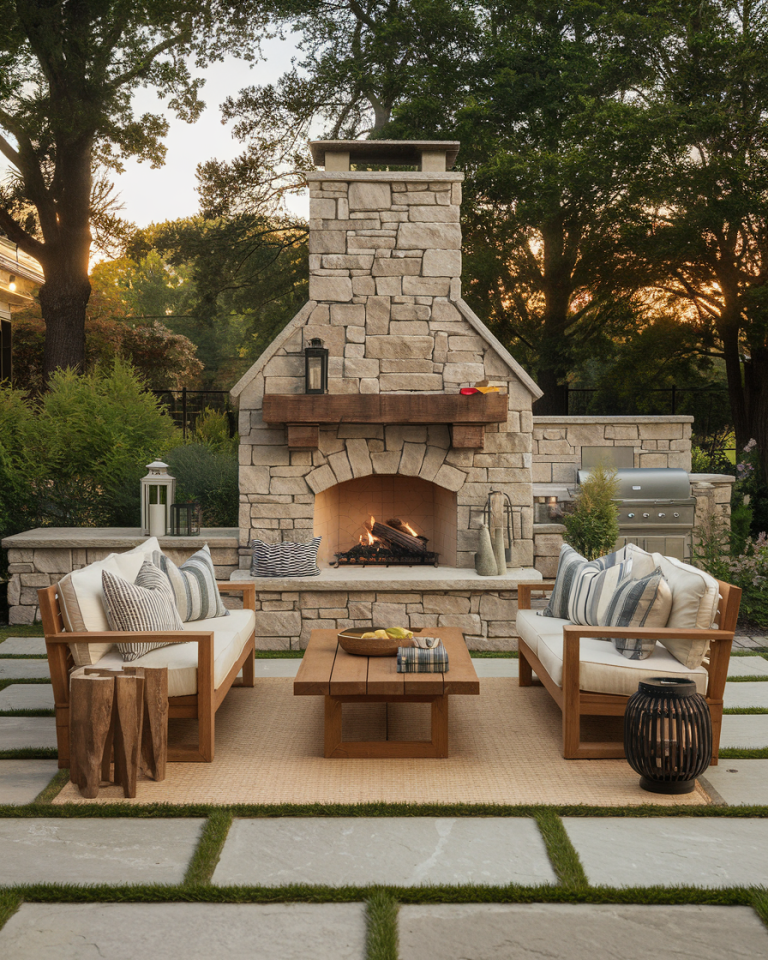 34 Outdoor Fireplace Ideas 2025 to Elevate Your Backyard with Rustic ...