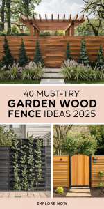 40 Stunning Garden Wood Fence Ideas for 2025 – Modern, Cottage, DIY ...
