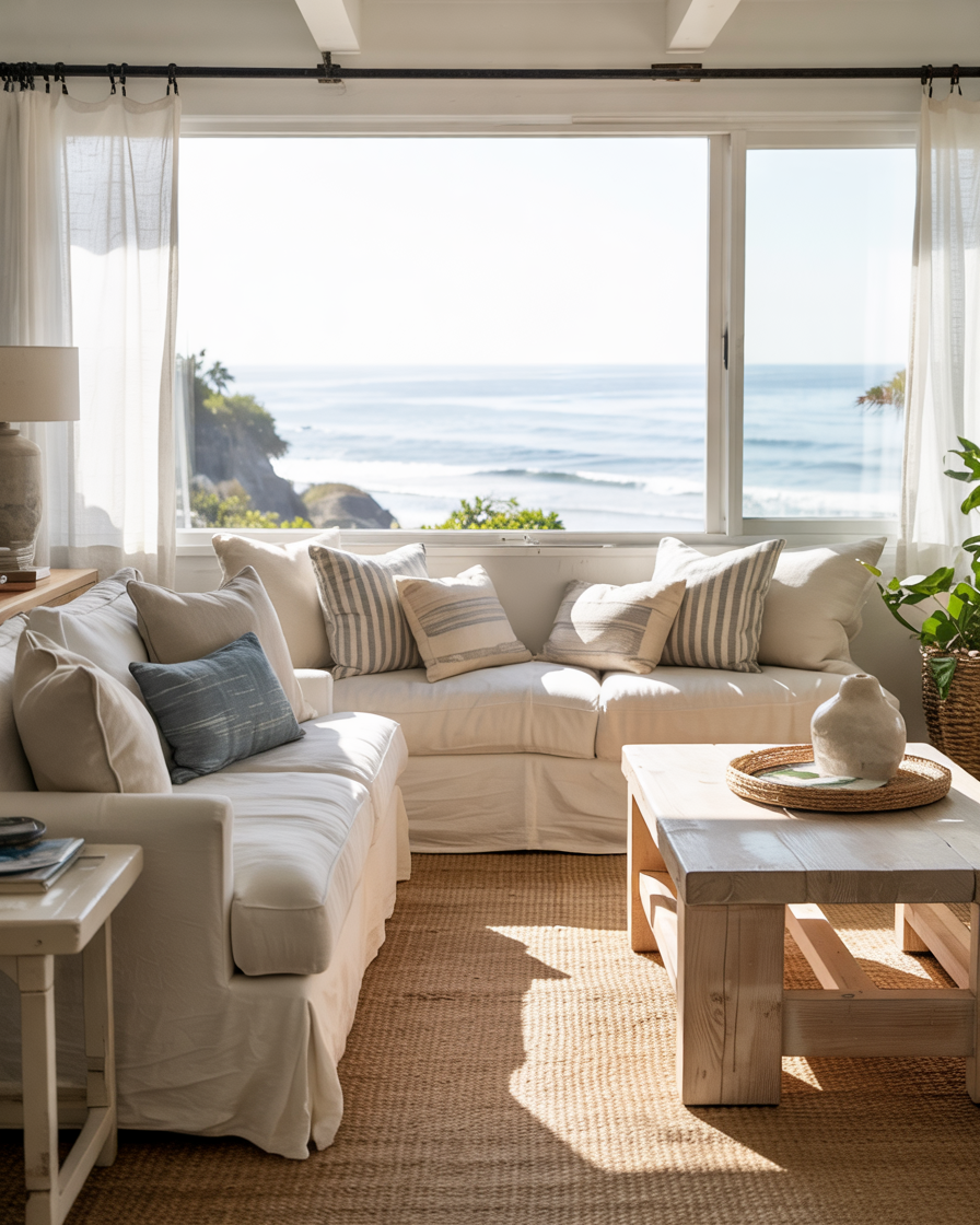 38 Coastal Living Room Ideas with Rugs Furniture and Paint Colors for a ...