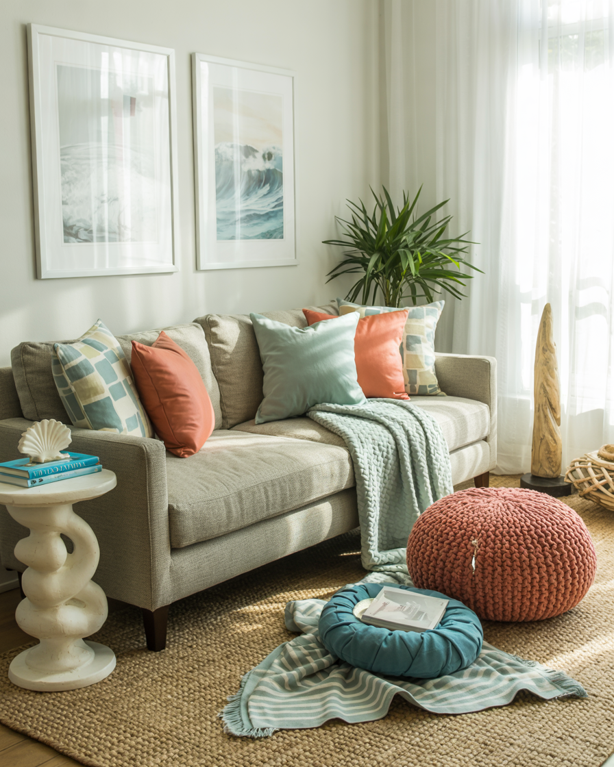 38 Coastal Living Room Ideas with Rugs Furniture and Paint Colors for a ...