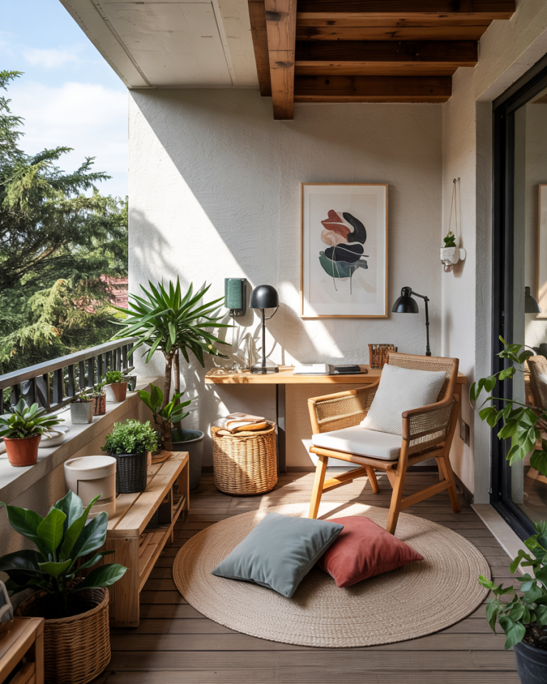 38 Balcony Workspace Ideas 2025 for Small Spaces Closed and Open ...