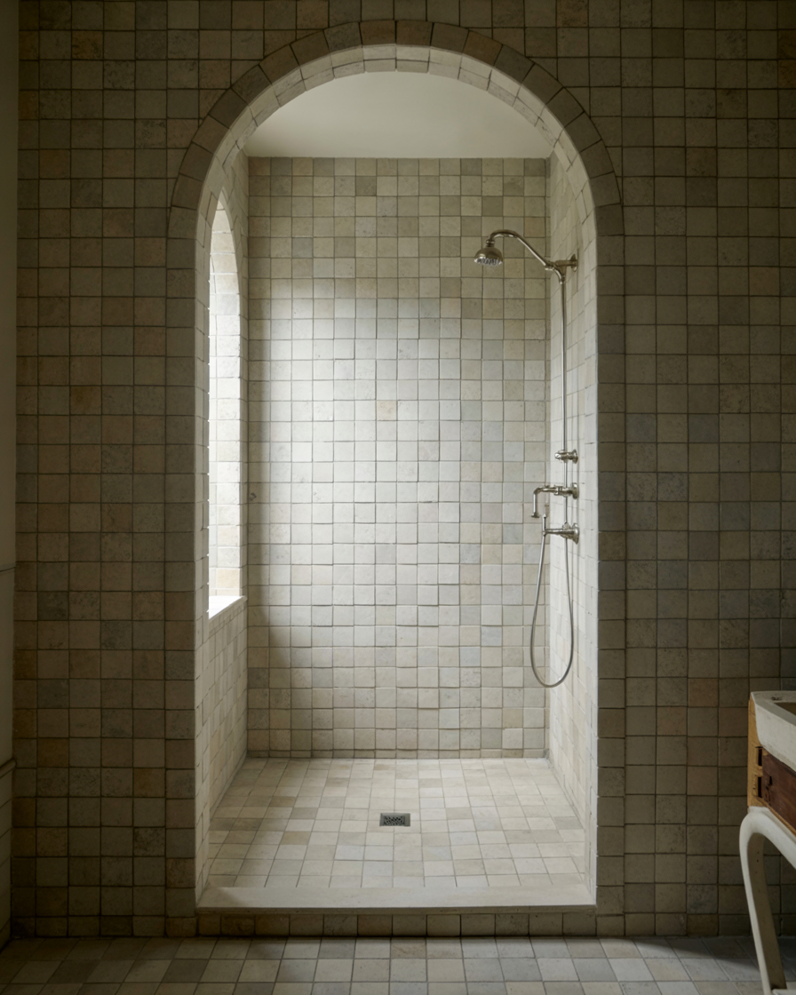 40 No Door Shower Ideas 2025 for Walk In Bathrooms Small Spaces Privacy ...