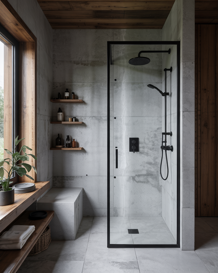 40 No Door Shower Ideas 2025 for Walk In Bathrooms Small Spaces Privacy ...