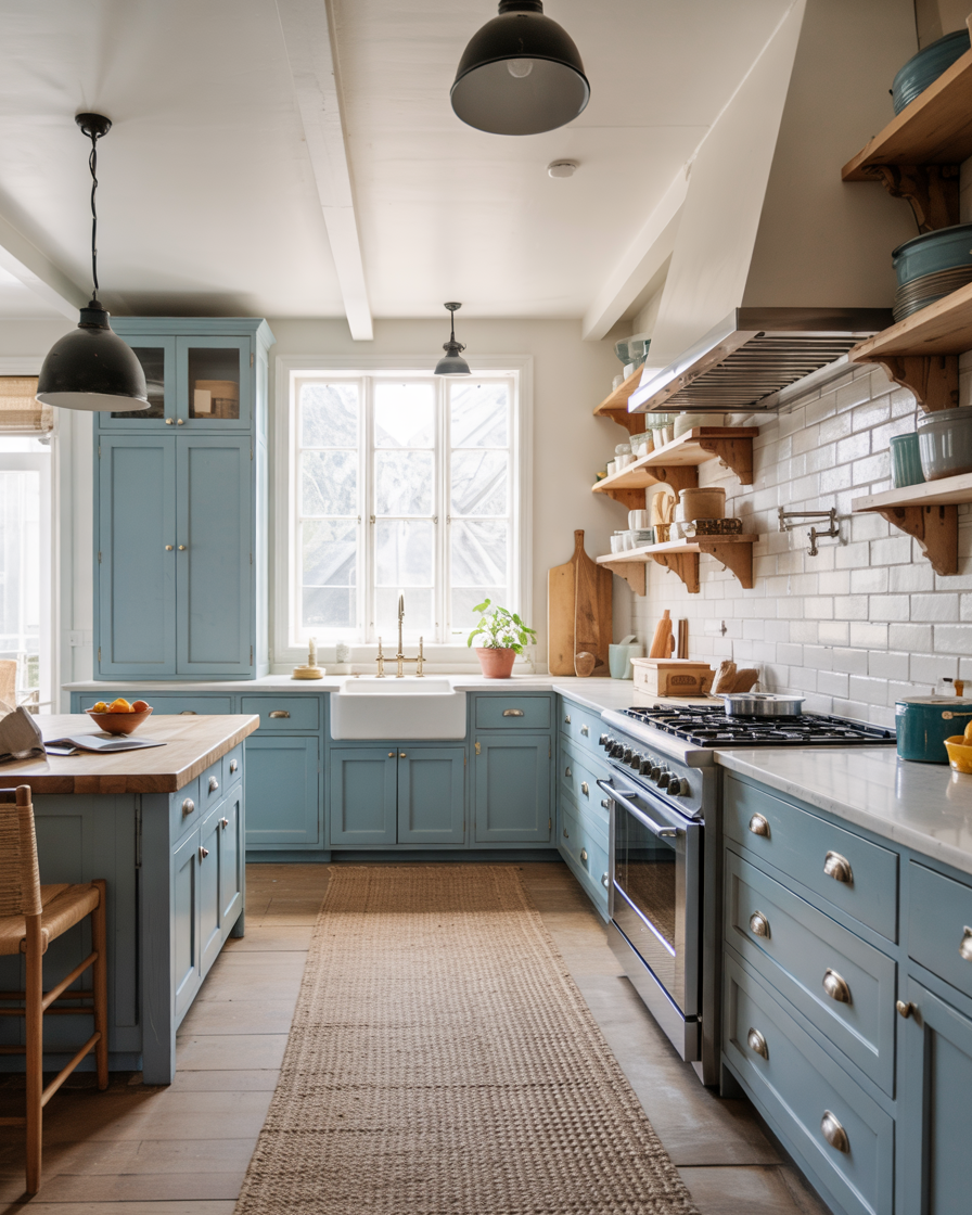 Stylish Blue Kitchen 2025 Ideas with Blackand Finishes and Modern ...