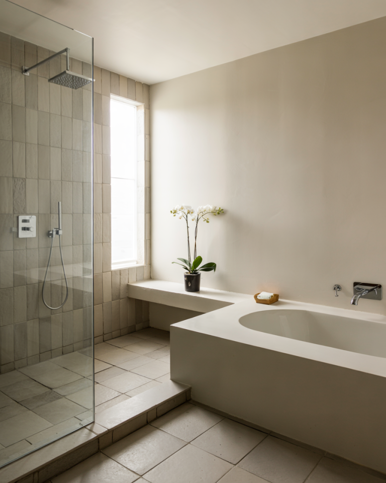 40 No Door Shower Ideas 2025 for Walk In Bathrooms Small Spaces Privacy ...