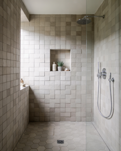 40 No Door Shower Ideas 2025 for Walk In Bathrooms Small Spaces Privacy ...