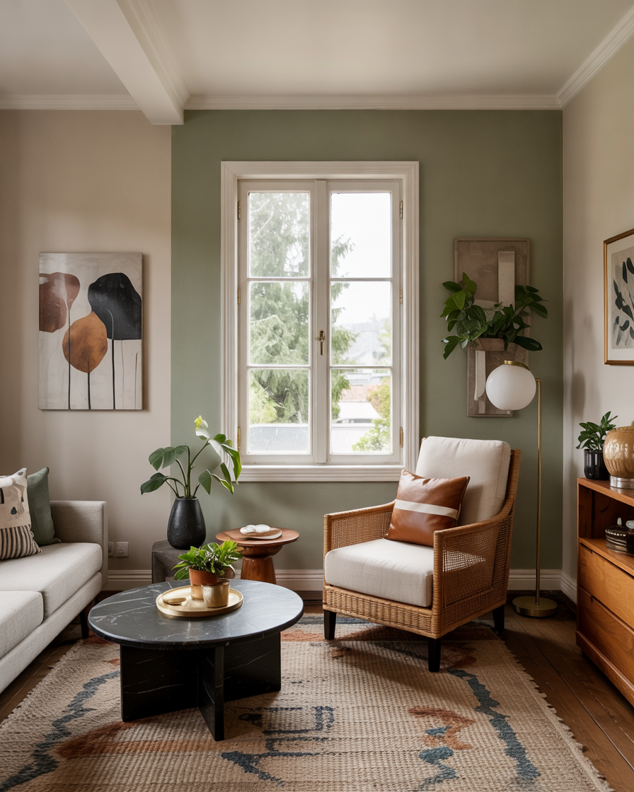 Creative Living Room Accent Wall Ideas 2025 with Bold Paint, Wallpaper ...