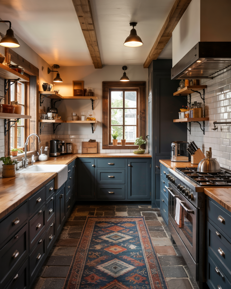 Stylish Blue Kitchen 2025 Ideas with Blackand Finishes and Modern ...