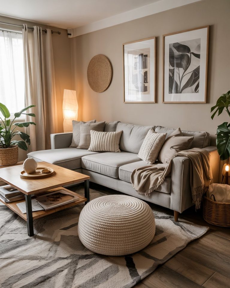 40 Neutral Living Room Ideas 2025 with Grey Sofas Farmhouse Styles and ...