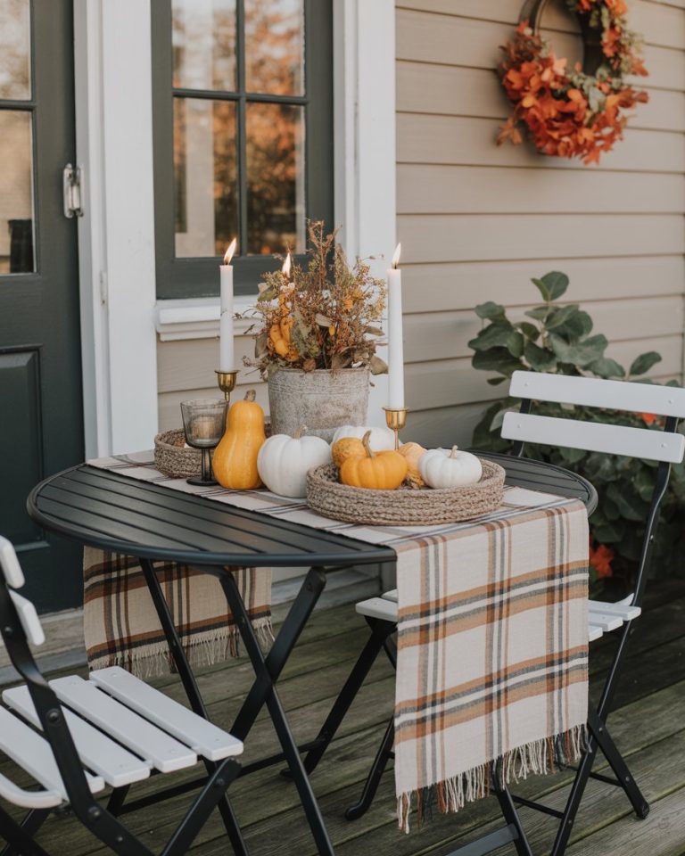 36 Fall Outdoor Decor Ideas for Porches Yards and Steps with Mums Hay ...