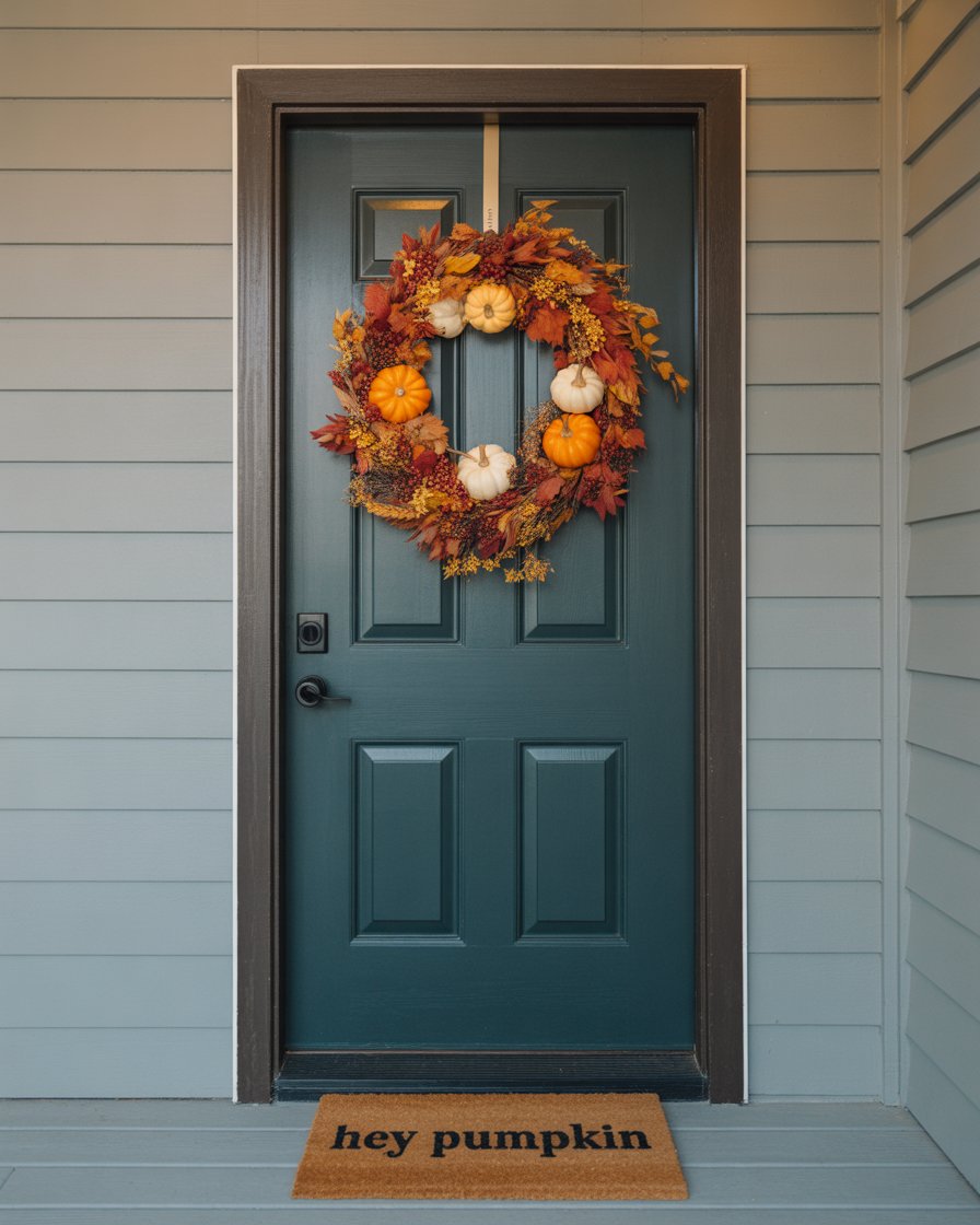 36 Fall Outdoor Decor Ideas for Porches Yards and Steps with Mums Hay Bales and Rustic Touches