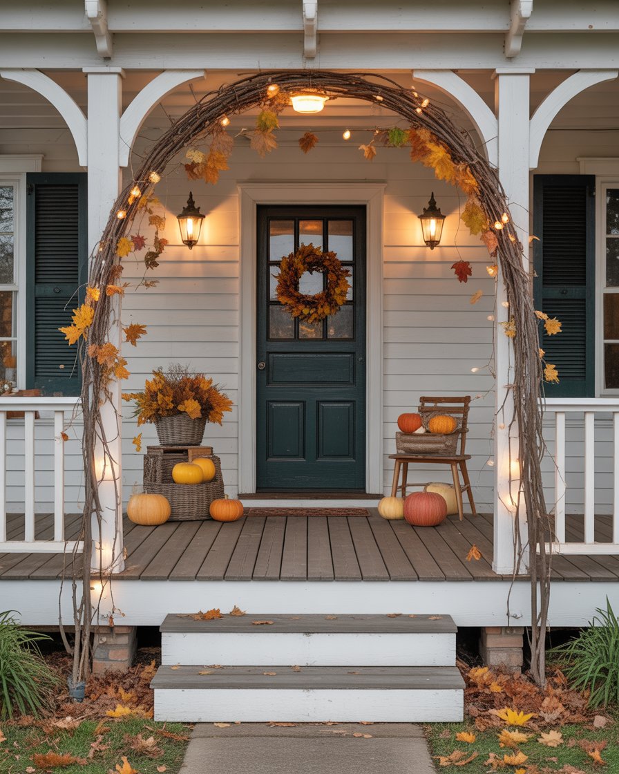 36 Fall Outdoor Decor Ideas for Porches Yards and Steps with Mums Hay ...