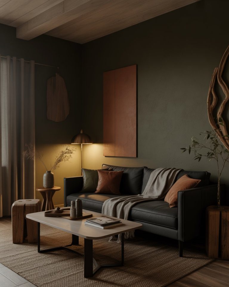 Earthy Living Room Ideas 2025 with Cozy Decor Natural Colors Green ...