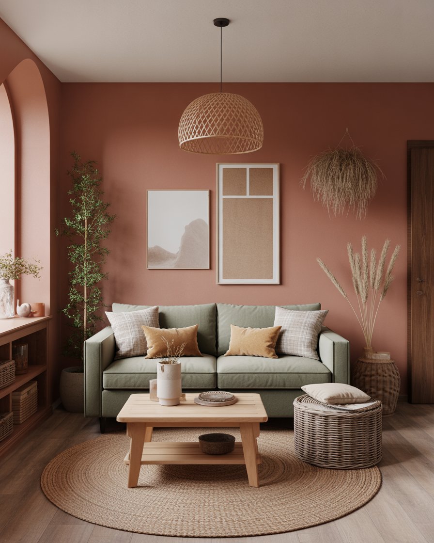 Earthy Living Room Ideas 2025 with Cozy Decor Natural Colors Green ...
