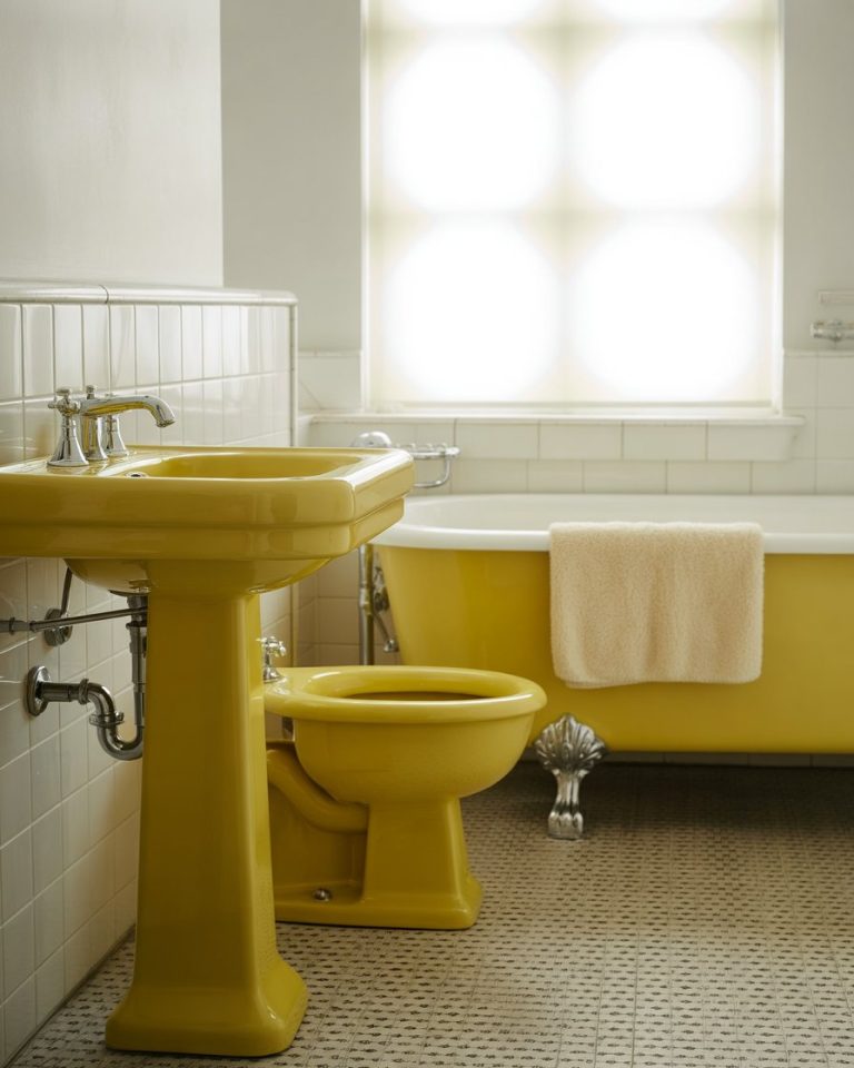 39 Yellow Bathroom Ideas 2025 for Vintage, Retro, Moody, Buttery and ...