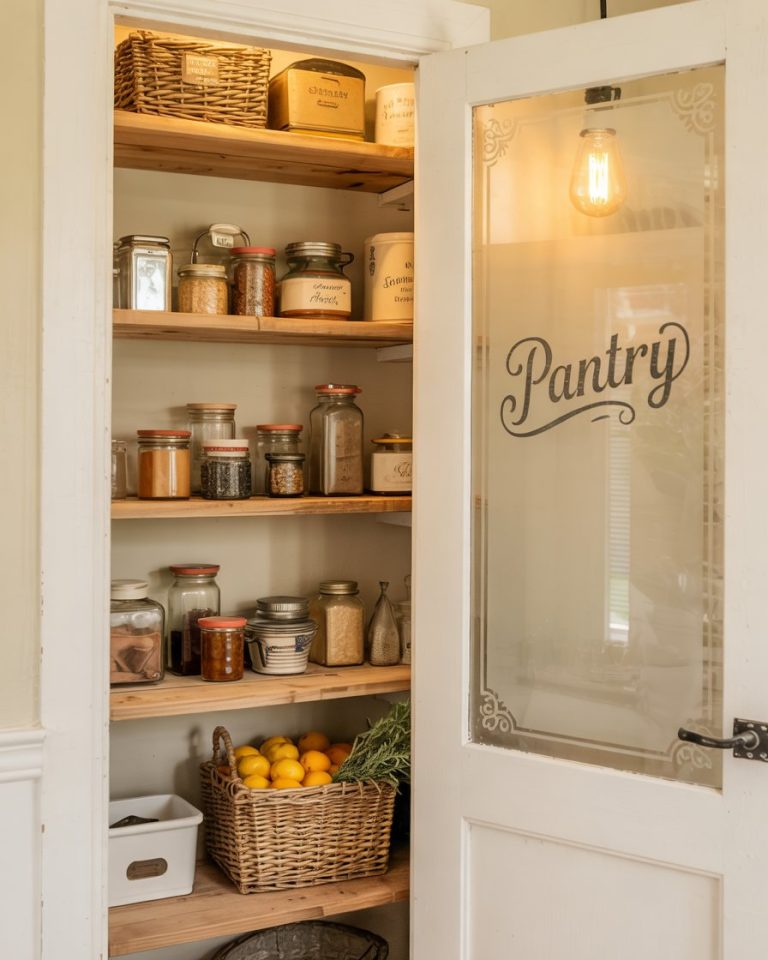 27 Farmhouse Pantry Ideas 2025 With Rustic Doors, Cabinets, Wallpaper ...