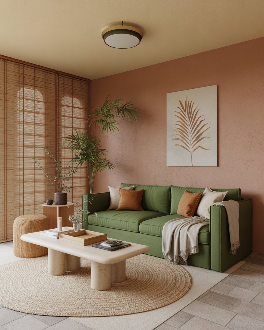 Earthy Living Room Ideas 2025 with Cozy Decor Natural Colors Green ...