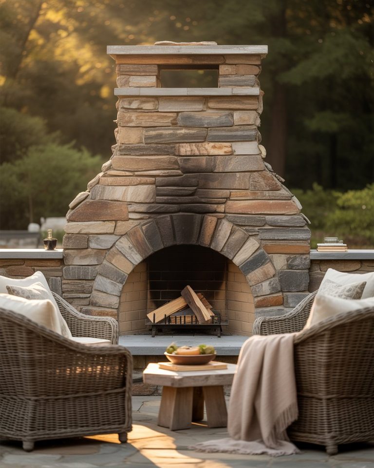 Outdoor Fireplace Ideas for Backyards 39 Cozy Rustic Stone Gas and ...